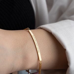 Personalized Tiny Bar Bracelets for Couples, Matching Bar Bracelets for ...