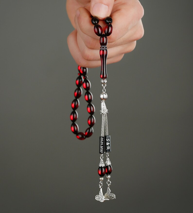 Personalized Islamic Prayers 33 Beads Tasbih Custom Amber - Etsy