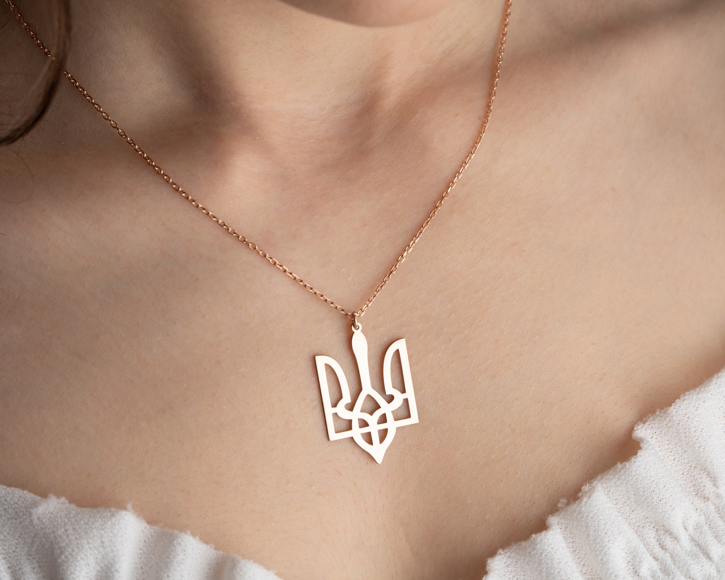Ukrainian Tryzub Necklace Trident Tryzub Pendant Ukraine - Etsy