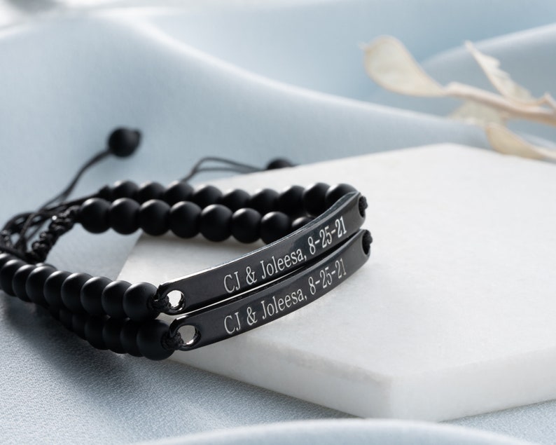 Personalized Matching Couple Bracelets Custom Unique Partners - Etsy