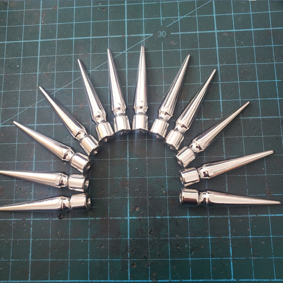 50mm Metal Brass Screw Back Tree Spikes Studs Punk Silver Cone Rivets ...