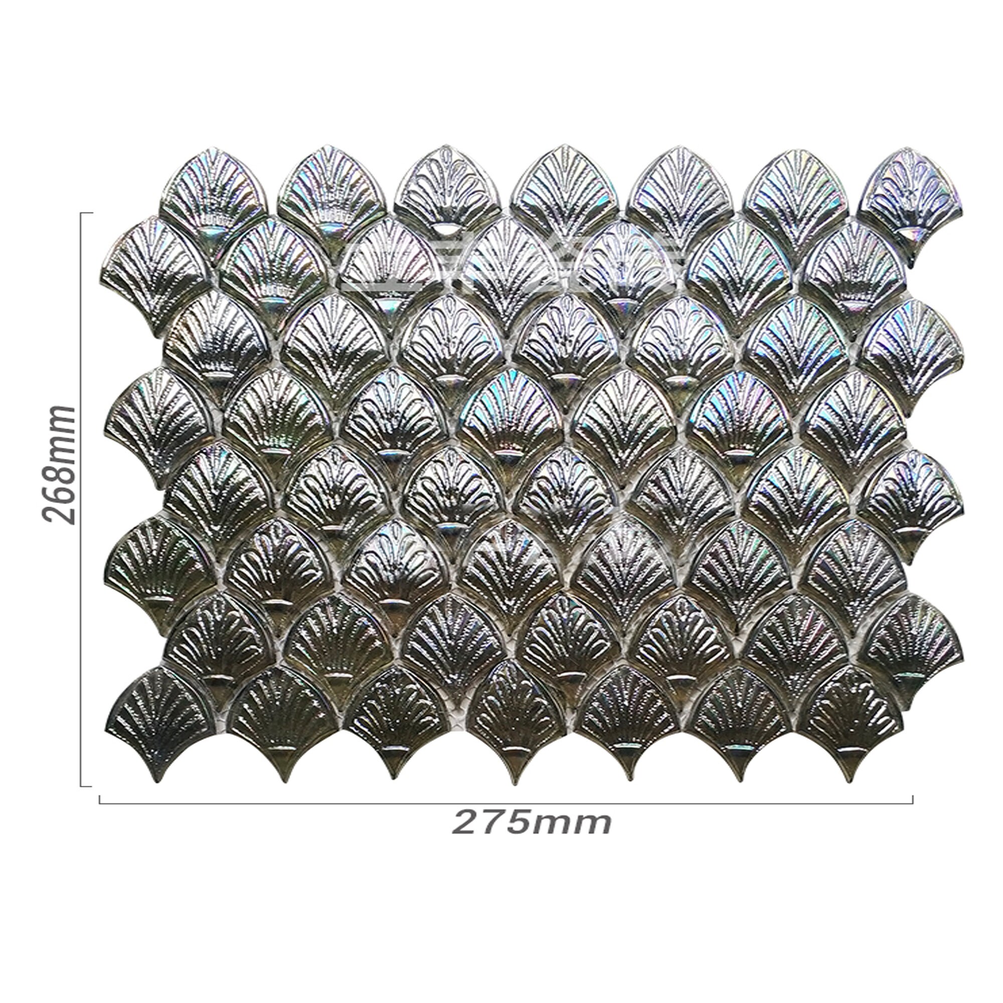 Iridescent Glass Dragon Scale Mosaic ,12x12 Mosaic Tile on Mesh ...