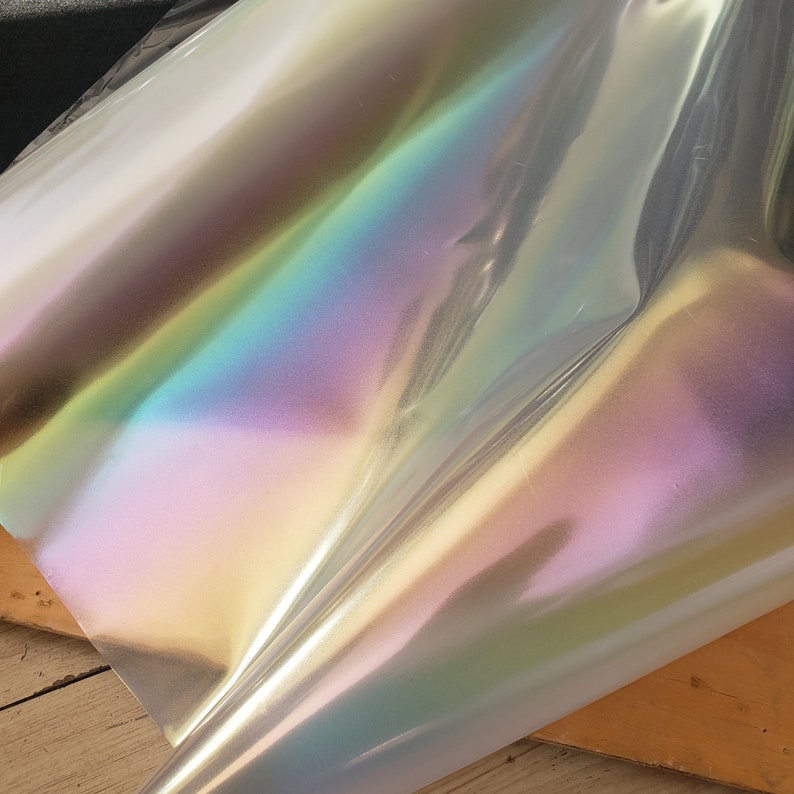Rainbow Holographic Transparent PVC Vinyl Fabric Iridescent - Etsy
