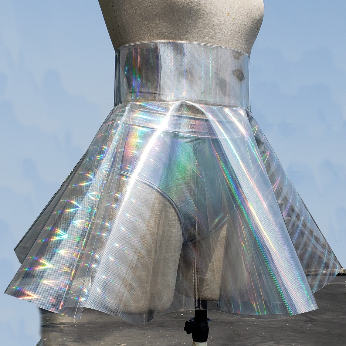 Rainbow Holographic Transparent PVC Vinyl Fabric Iridescent - Etsy