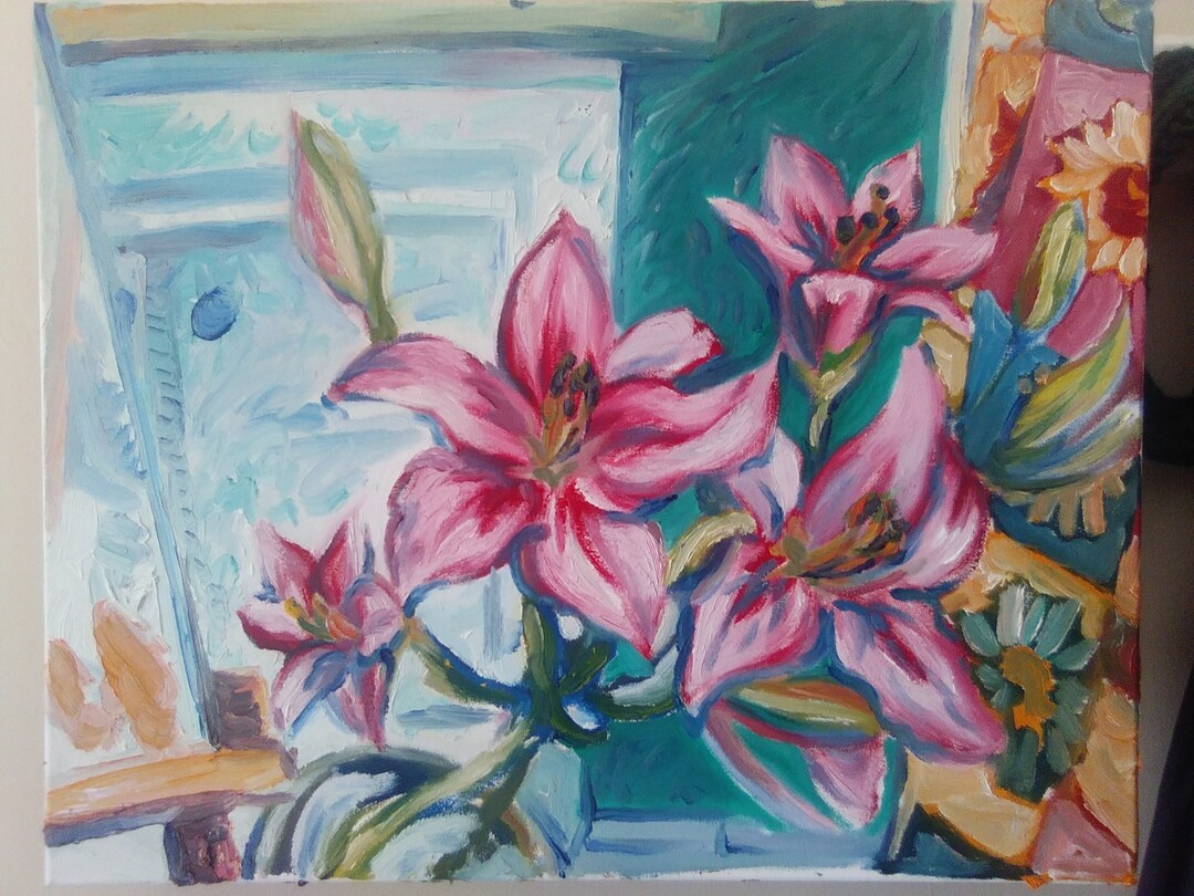 Original Red Lily Oil Painting - Etsy