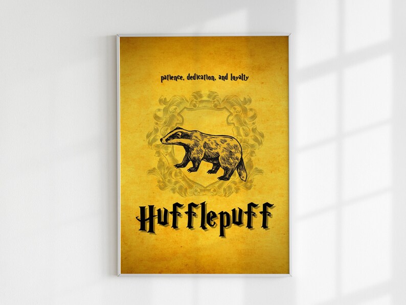 Hufflepuff Print Honey Badger Pottery Gift Wizard House - Etsy