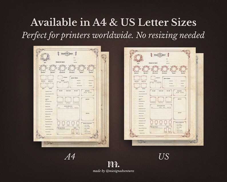 Medieval Dnd 5e Character Sheet Bundle Printables | Medieval Castle ...