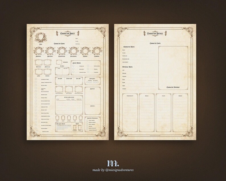 Dnd 5e Character Sheet Printable | Medieval Castle Vaelwyn Edition ...