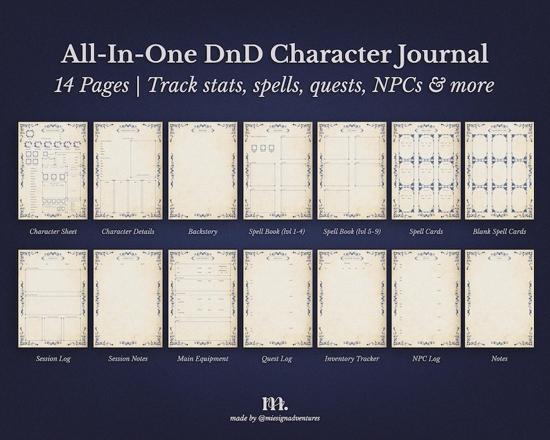 Dnd 5e Character Sheet Journal Printable | Dark Romance Amaranthine ...