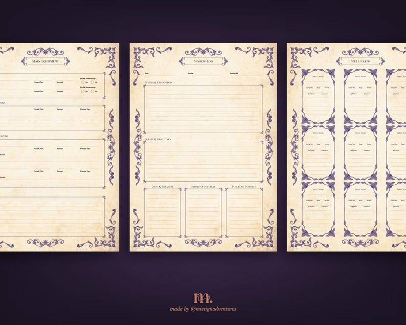 Dnd 5e Character Sheet Journal Printable | Dark Romancevesperine ...