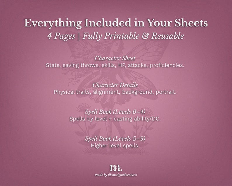 Dnd 5e Character Journal Printable | Sugar Plum Fairy Rose Ballet ...