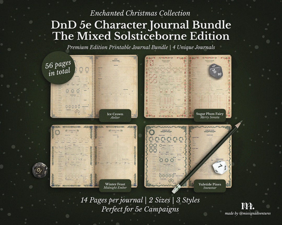 Dnd 5e Character Sheet Journal Bundle Printable, Dnd Character Sheets ...