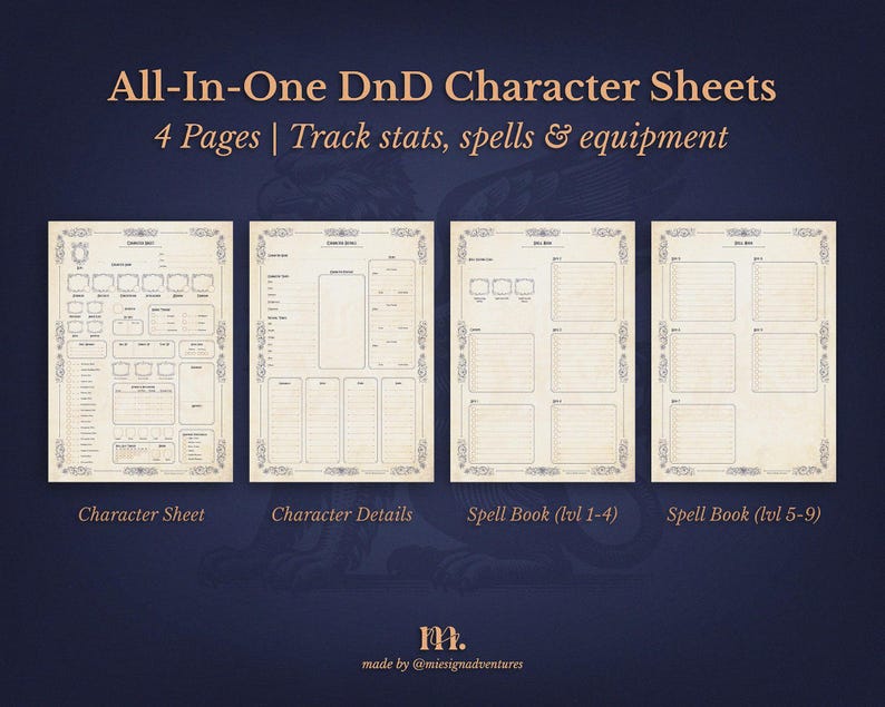 Dnd 5e Character Sheet Printable | Royal Griffin Copper Edition ...