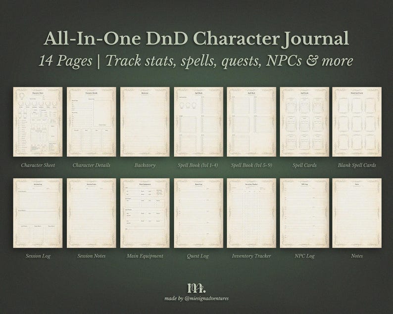 Frosted Dnd 5e Character Sheet Journal Printable | Snowdrop Bulb ...