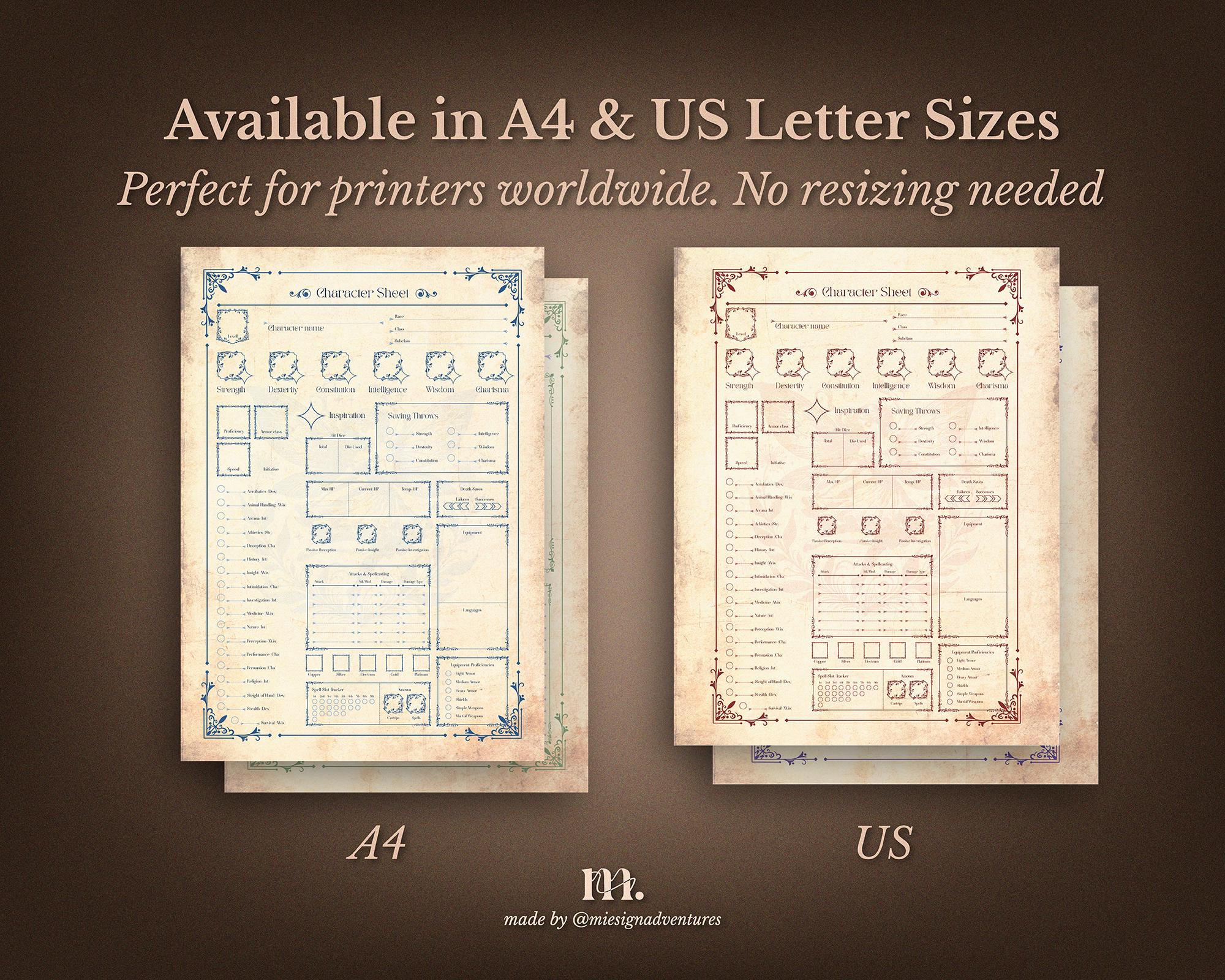 Dnd 5e Character Journal Bundle | Printable RPG Sheets and Fantasy ...