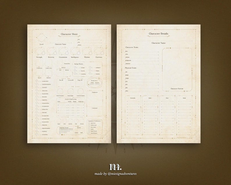 Dnd 5e Character Sheet Printable | Enchanted Winter Luminance ...