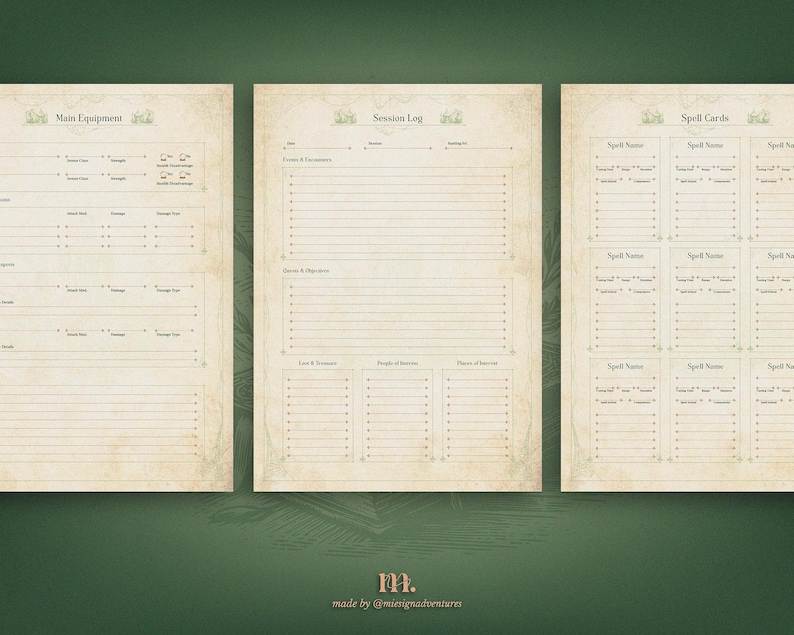 Dnd 5e Character Sheet Journal Printable | RPG PDF | Cauldron Cottage ...
