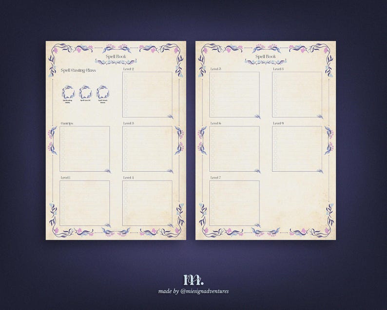Dnd Character Sheet Printable | the Eternal Tales Collection | Floral ...