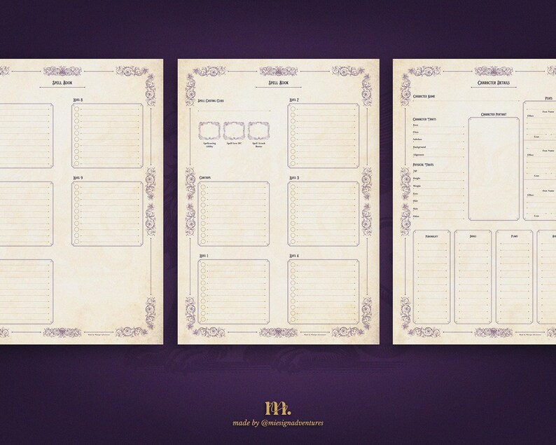 Dnd 5e Character Journal Printable | RPG Sheets Fantasy TTRPG PDF ...