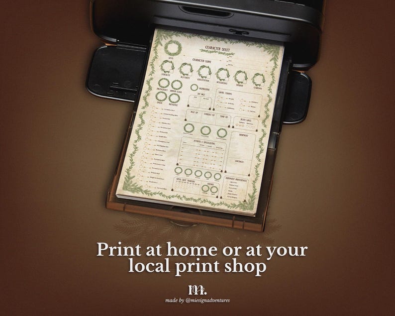 Dnd 5e Character Sheet Journal Printable | Mistleglow Edition | RPG ...