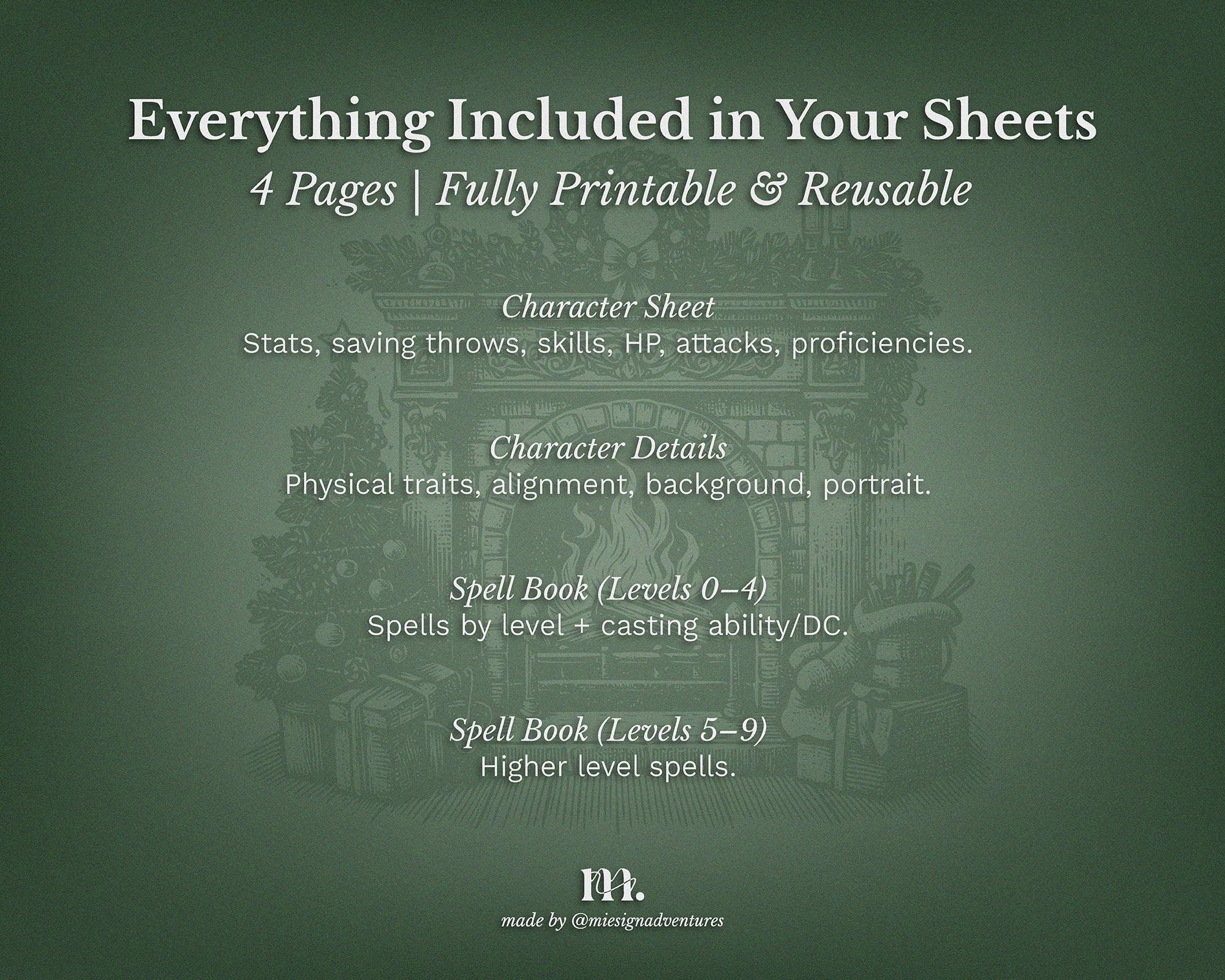 Dnd 5e Character Sheet Printable | Winter Feast Crimson Banquet Edition ...