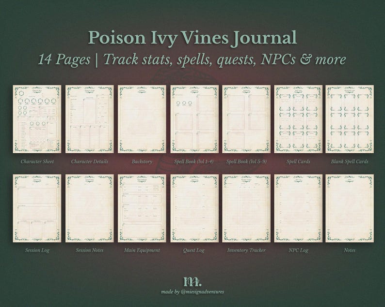 Dnd 5e Character Sheet Journal Bundle Printable, Dnd Character Sheets ...