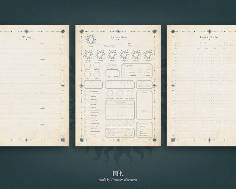 Dnd 5e Character Journal Printable | RPG Sheets Fantasy TTRPG PDF ...