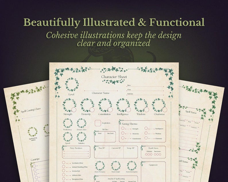 Dnd 5e Character Journal Bundle | Printable RPG Sheets and Fantasy ...