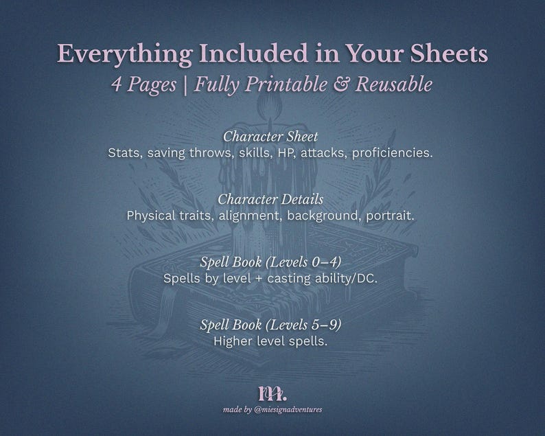 Dnd 5e Character Sheet Printable | Cauldron Cottage Frostveil Edition ...