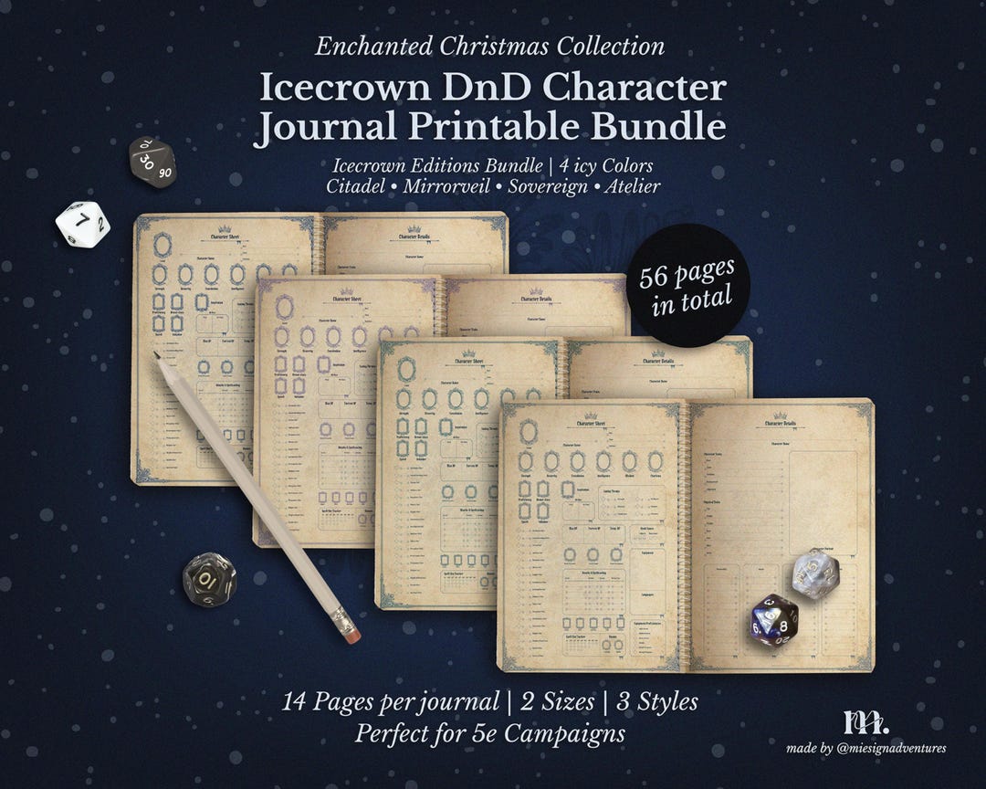 Dnd 5e Character Journal Bundle | Printable RPG Sheets and Fantasy ...