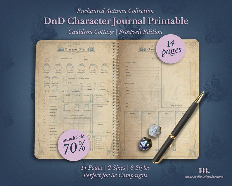Dnd 5e Character Journal Sheet | Printable RPG Sheets PDF | Cauldron ...