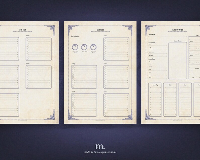 Dnd 5e Character Journal Printable, Dungeons and Dragons Character ...