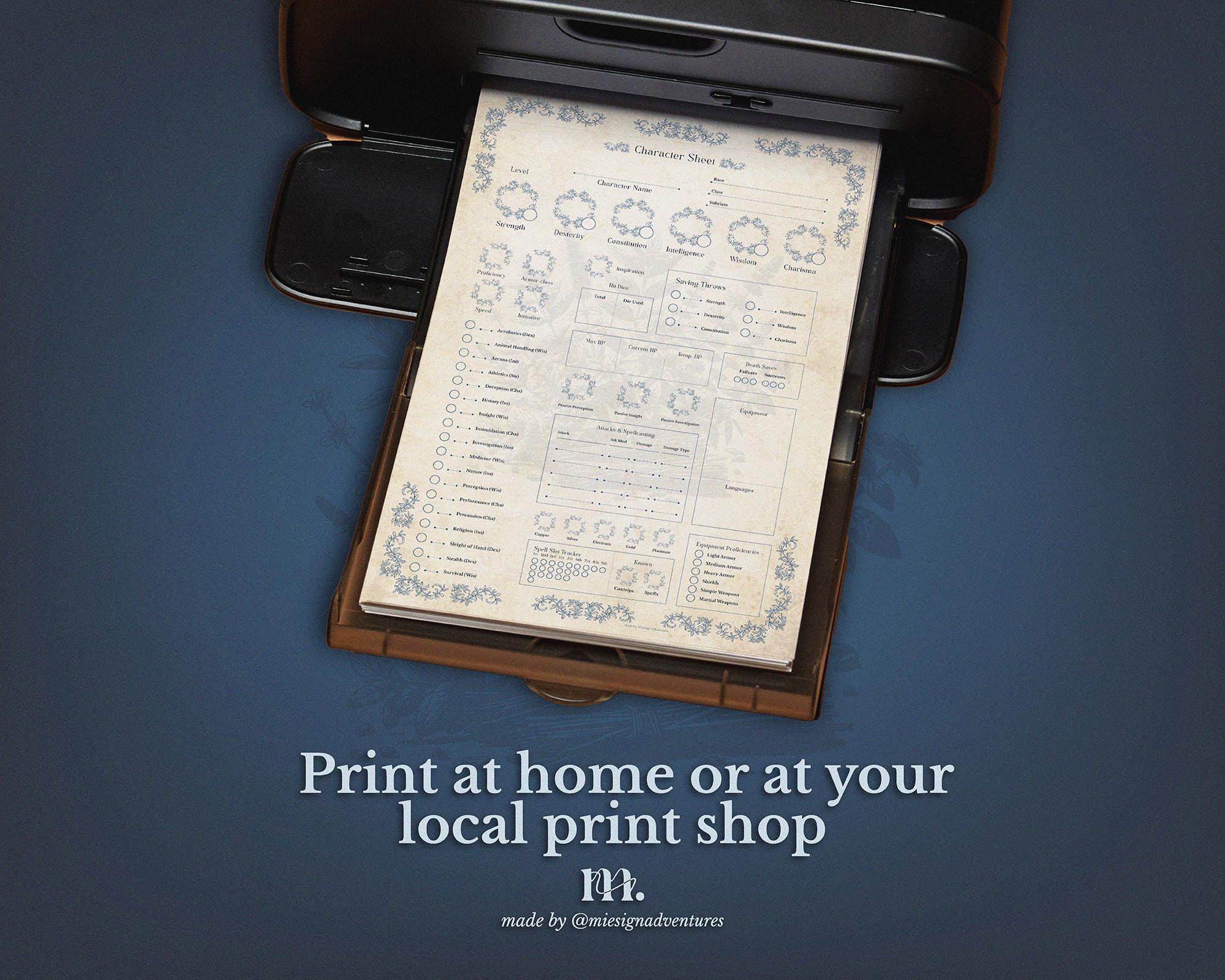 Dnd 5e Character Sheet Printable | Herbarium Wolfsbane Edition ...