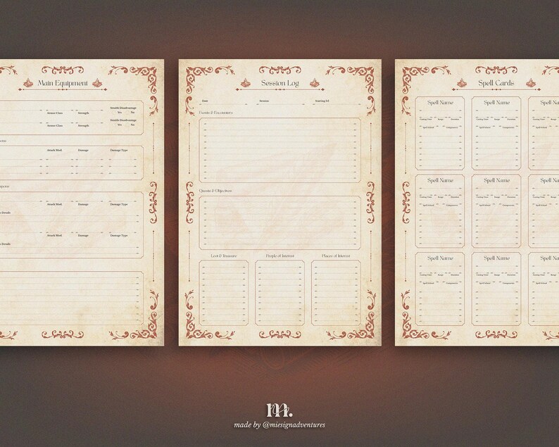 Dnd 5e Character Journal Printable | RPG Sheets and Fantasy TTRPG PDF ...