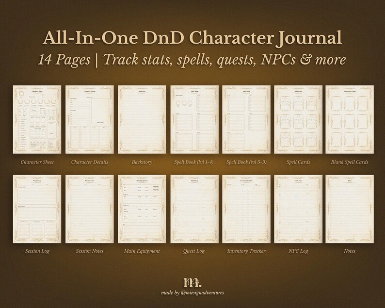 Frosted Dnd 5e Character Sheet Journal Printable | Snowdrop Root ...