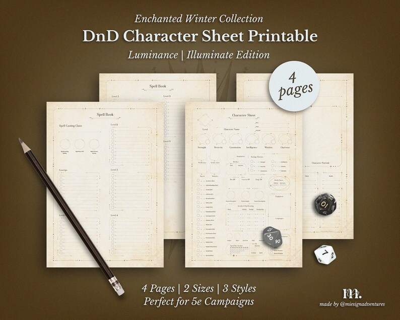 Dnd 5e Character Sheet Printable | Luminance Illuminate Edition ...