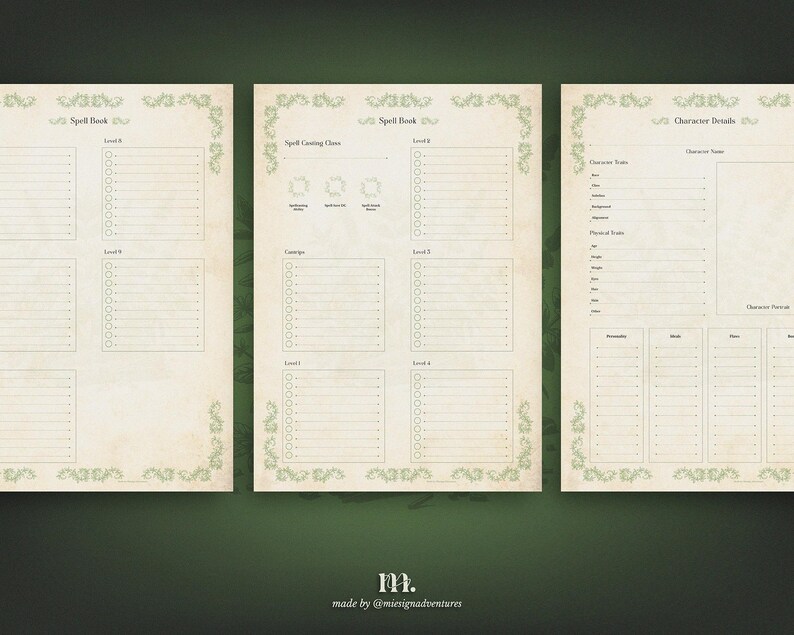 Dnd 5e Character Journal Printable | RPG Sheets and Fantasy TTRPG PDF ...