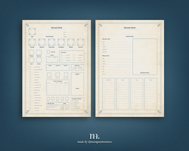 Dnd 5e Character Sheet Printable | Clarity Lucid Edition | Dungeons ...