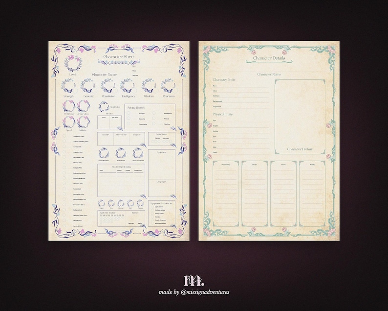 Dnd 5e Character Journal Printable Bundle | the Eternal Tales Complete ...