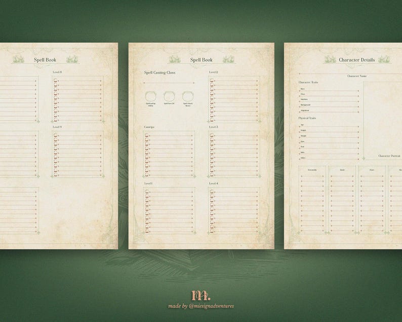 Dnd 5e Character Journal Printable | RPG Sheets Fantasy TTRPG PDF ...