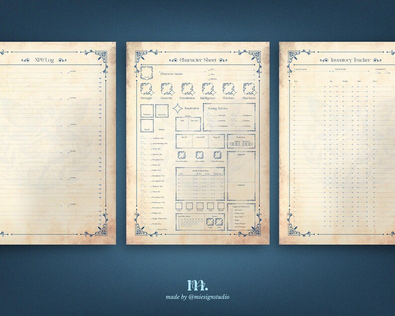 Dnd 5e Character Journal Printable | RPG Sheets and Fantasy TTRPG PDF ...