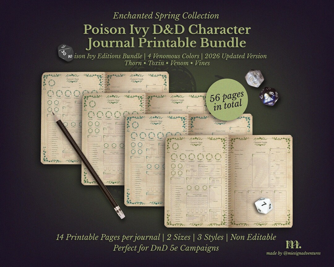 Dnd 5e Character Journal Bundle | Printable RPG Sheets and Fantasy ...