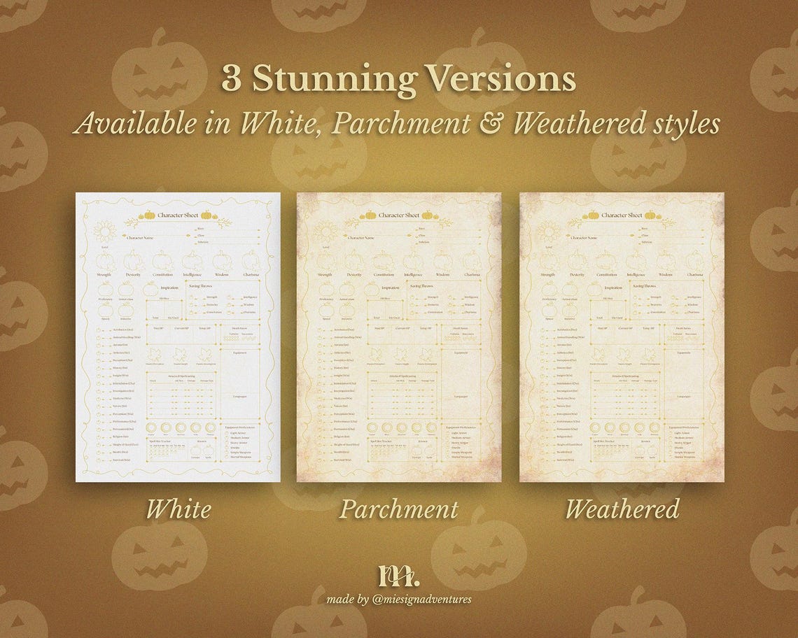 Dnd 5e Character Sheet Printable | 4 Page Fantasy RPG Journal | A4 and ...