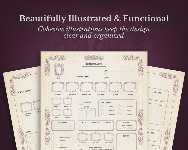 Dnd 5e Character Journal Printable | RPG Sheets Fantasy TTRPG PDF ...