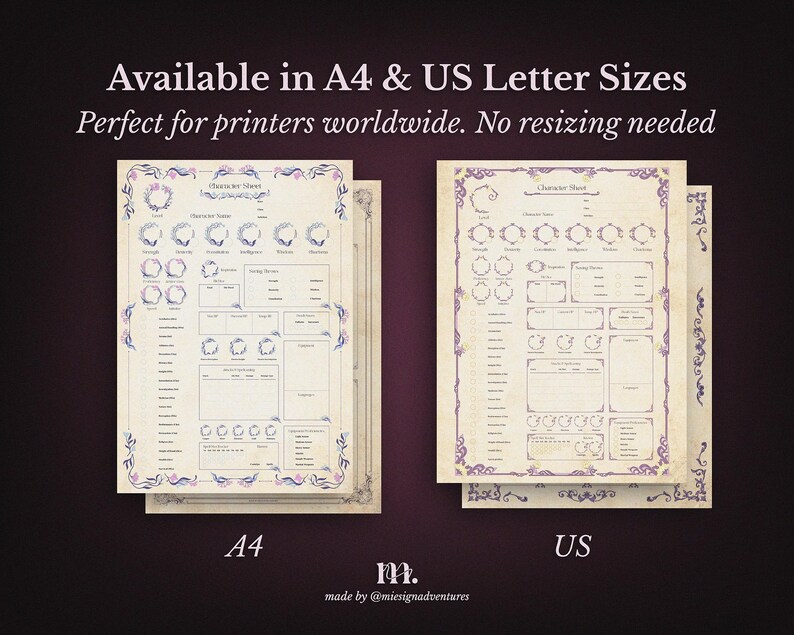 Dnd 5e Character Sheet Journal Bundle Printable, Florenthia Mixed, Dnd ...