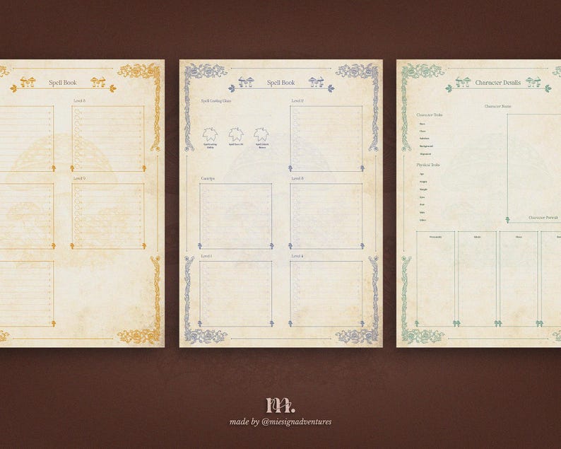 Dnd 5e Character Sheet Journal Bundle Printables | RPG PDF | Cozy Fall ...