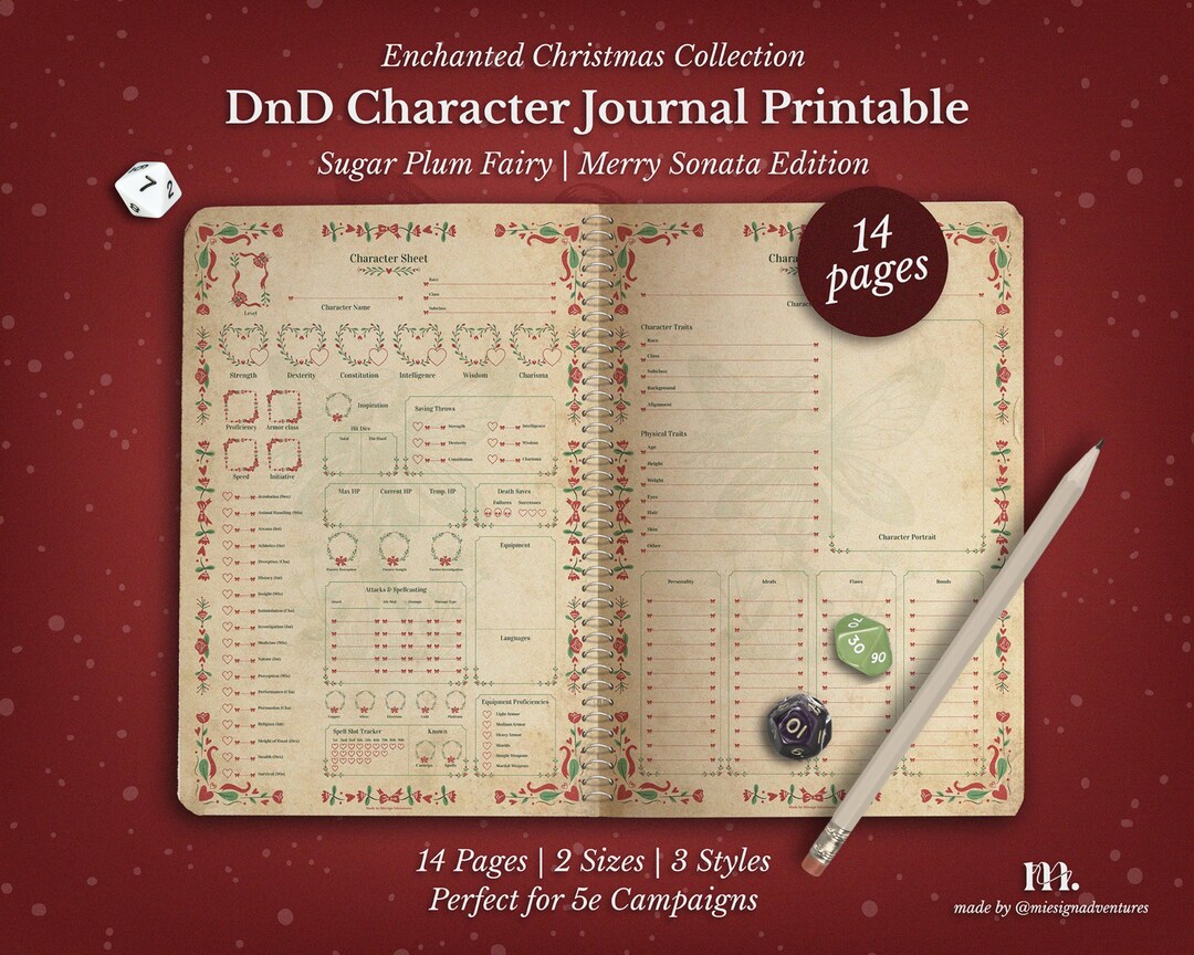 Dnd 5e Character Journal Printable | RPG Sheets Fantasy TTRPG PDF ...