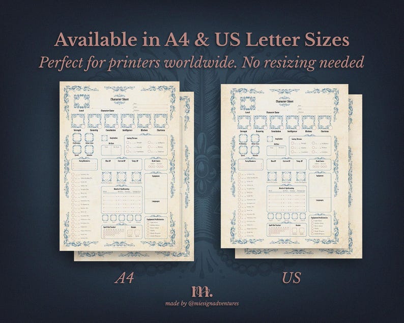 Dnd 5e Character Sheet Printable | Masquerade Ball Cortier Edition ...