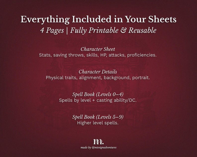 Dnd 5e Character Sheet Bundle Printables | Enchanted Christmas ...