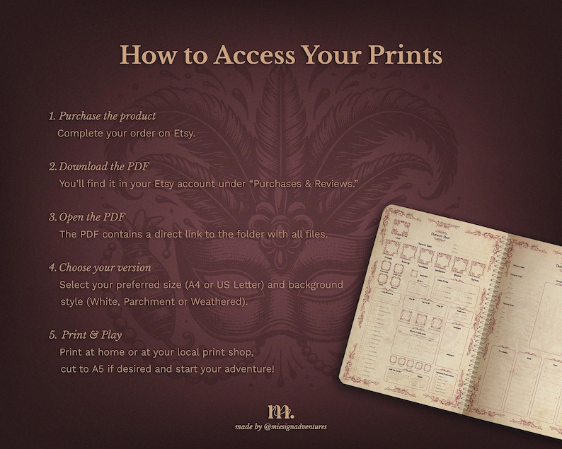 Dnd 5e Character Journal Printable | Masquerade Ball Jester Edition ...